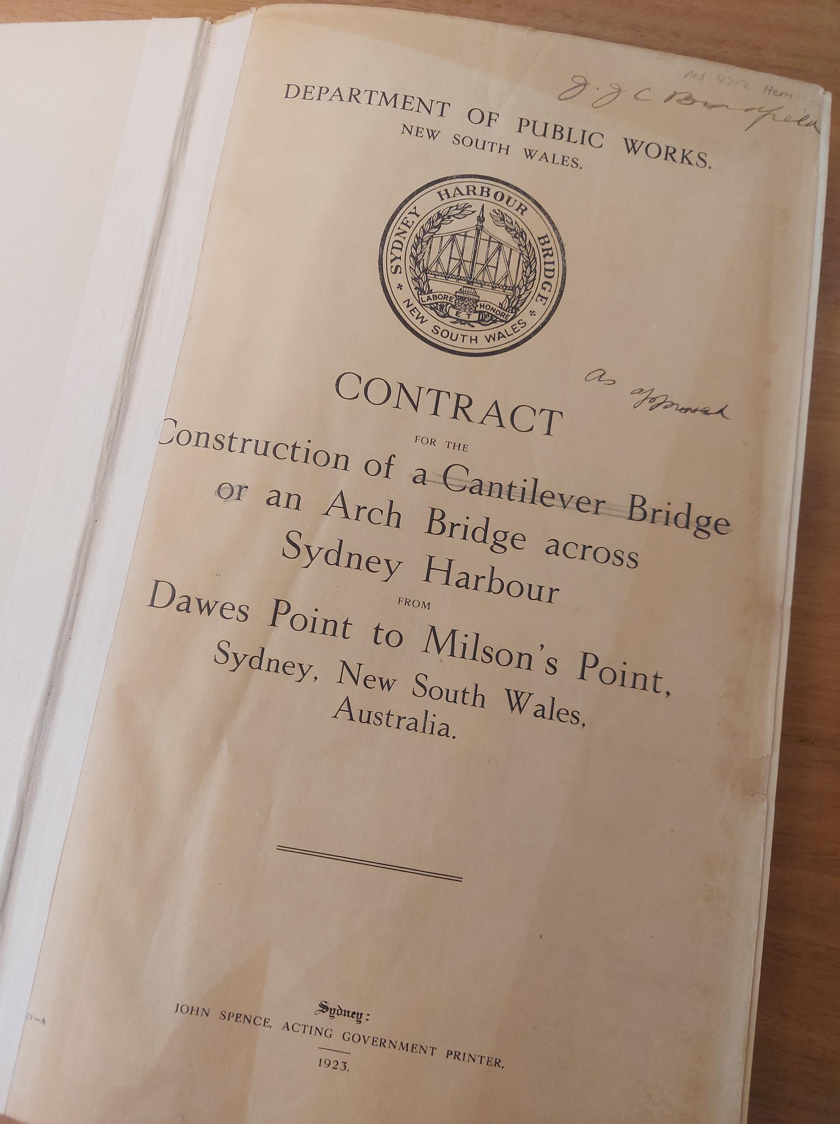 Signing the Harbour Bridge Contract – An Important Moment in History ...